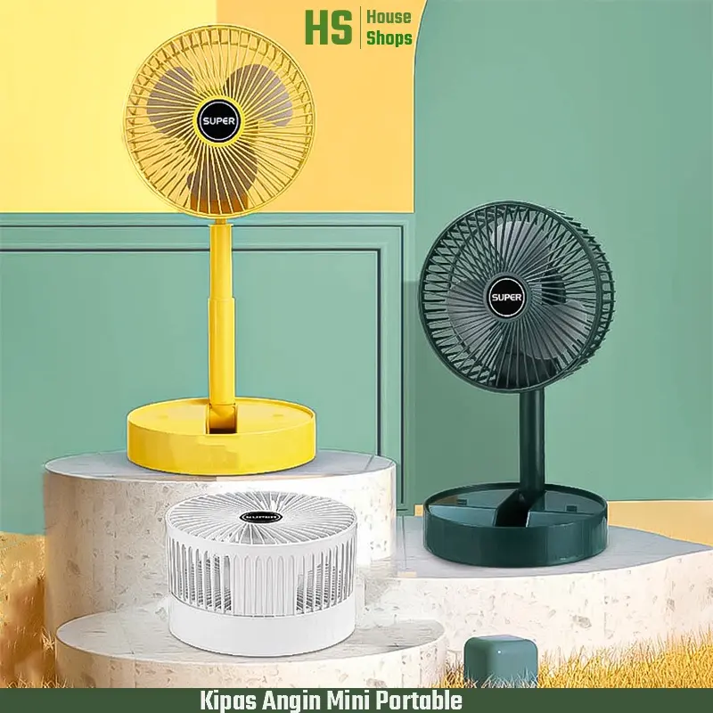 Kipas Angin Lipat 1800 MAh Mini Fan Portable Kipaa Angin Portable 180 ...