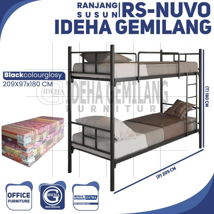 Jual IDEHA GEMILANG Ranjang Susun Bunk Bed Minimalis RS-NUVO Paket Busa ...