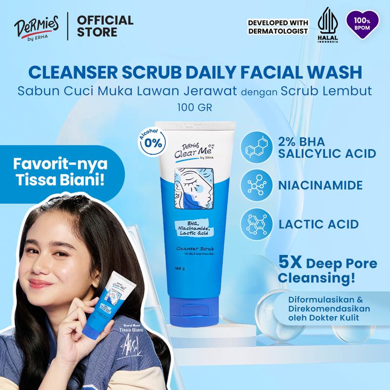 DERMIES Clear Me Cleanser Scrub For Oily & Acne Prone Skin 100g - Shop ...