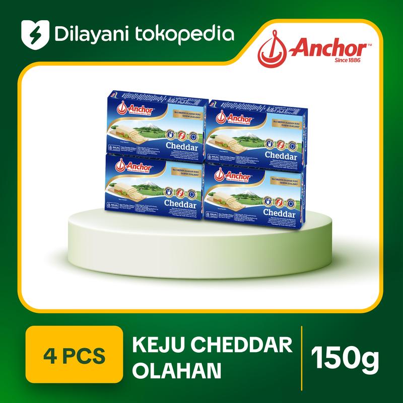 [PROMO 4 PCS] Anchor Keju Cheddar Block Cheese 150g - Terbua - Shop ...