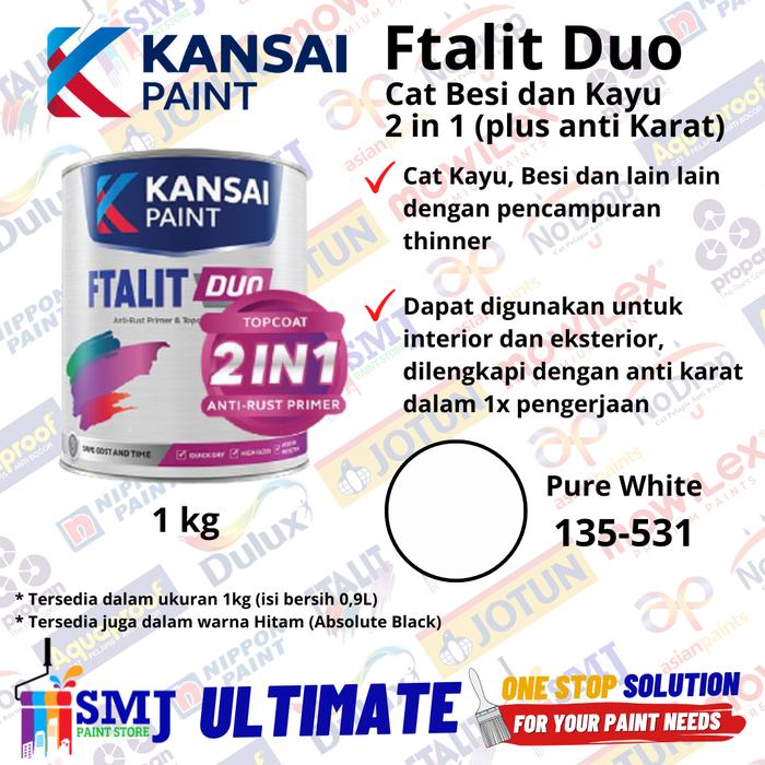 Jual CAT MINYAK KAYU BESI FTALIT DUO (2 IN 1 ANTI KARAT) 1 KG - Hitam ...