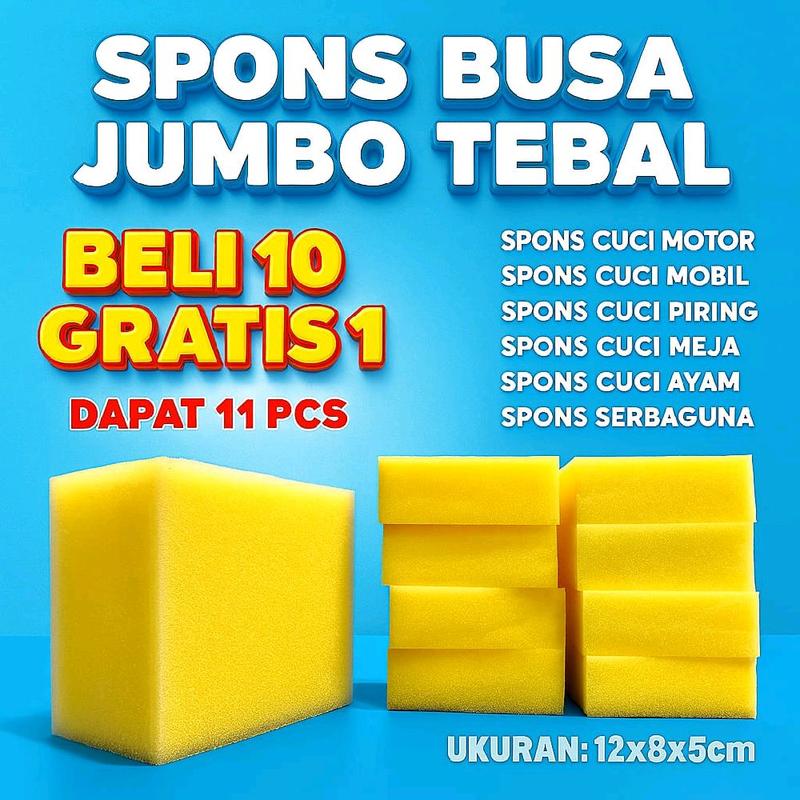 SPONS CUCI MOTOR PIRING MOBIL SERBAGUNA SPONS BUSA TEBAL 11 PCS} 5CM ...