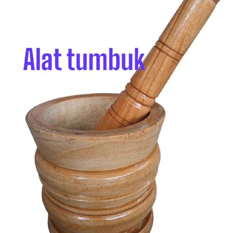 cobek lumpang kayu alat tumbuk uk besar - Shop | Tokopedia