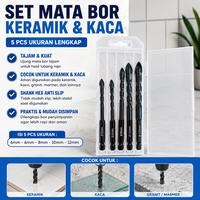 Jual Set Mata Bor Tungsten 5pcs Drill Bit Multifungsi Bor Kaca Keramik ...