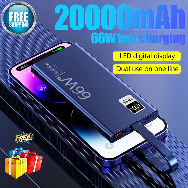 Portable power bank 20000 mAh66W super fast charging battery - TikTok Shop Singapore