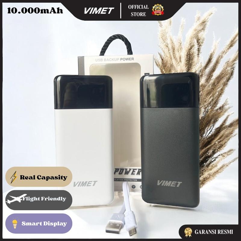 VIMET V1 Powerbank Kapasitas 10000mAh Fast Charging With LED Display V1 ...