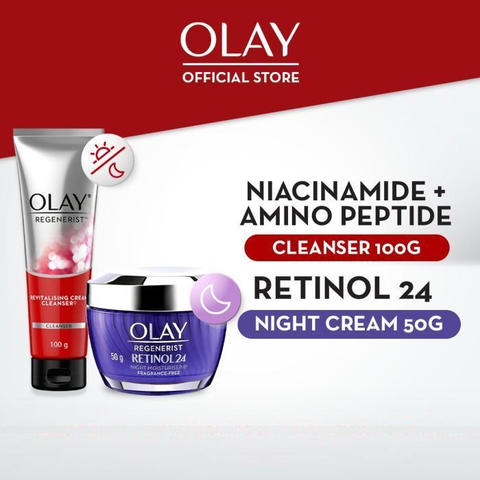 Promo Olay Retinol Set Krim Pelembab Malam&Sabun Muka Regenerist Anti ...