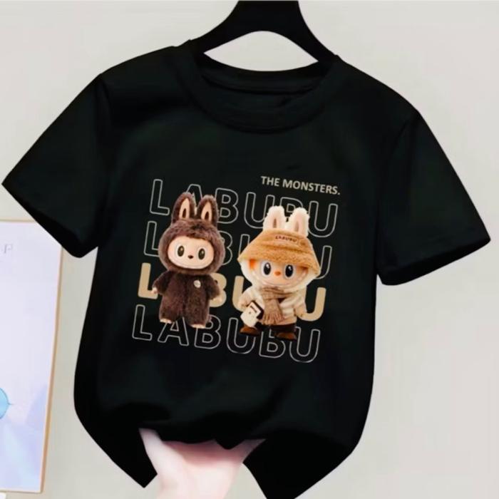 Jual Kaos Atasan Anak Karakter Labubu Tulisan Umur 2-16 Tahun - Hitam ...