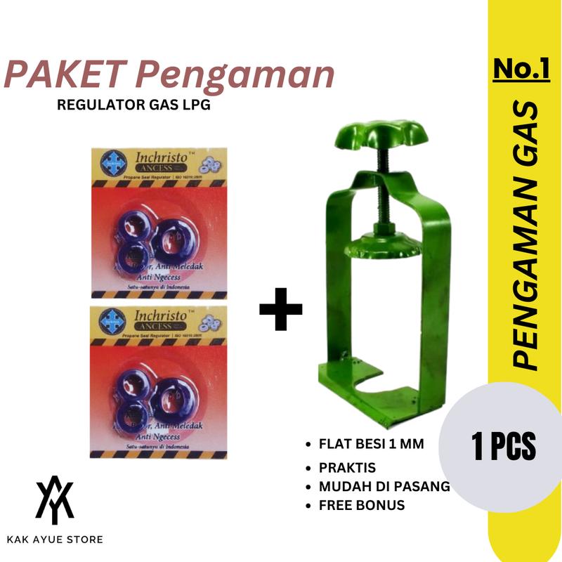 Paket Pengaman Regulator Gas Lpg - pengaman dan 2 pack karet sil biru ...