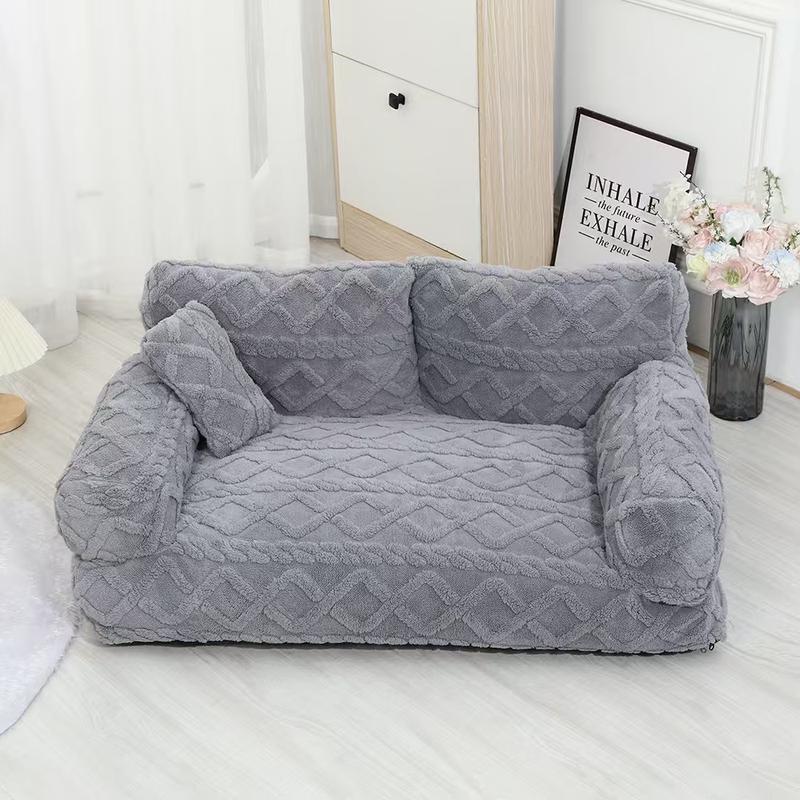 Four-Season Pet Sofa Bed, Detachable Washable Polyester Fiber Dog Cat ...
