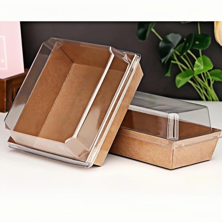 Kraft White Paper Square Rectangular Bakery Cake Donut Food Box ...