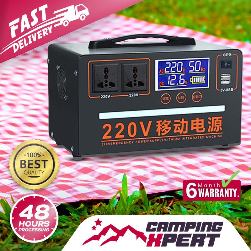 CAMPINGXPERT Kotak Bekalan Kuasa dengan Soket Kuasa 220V-AC untuk ...