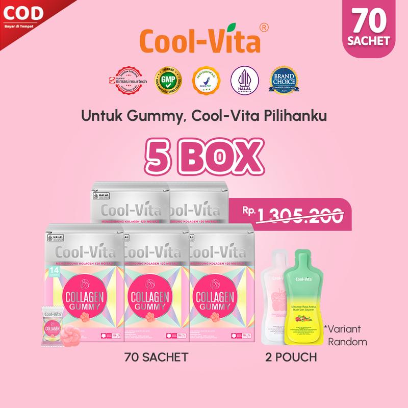 [TT] Coolvita 5 Box Collagen Gummy (1 Box isi @14 Pcs) + 2 Pouch - Shop ...