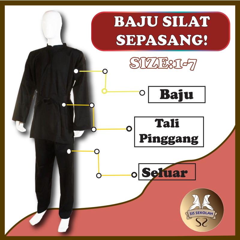 BAJU SILAT SEPASANG LENGKAP SET BERKUALITI SILAT HITAM UNIFORM - TikTok ...