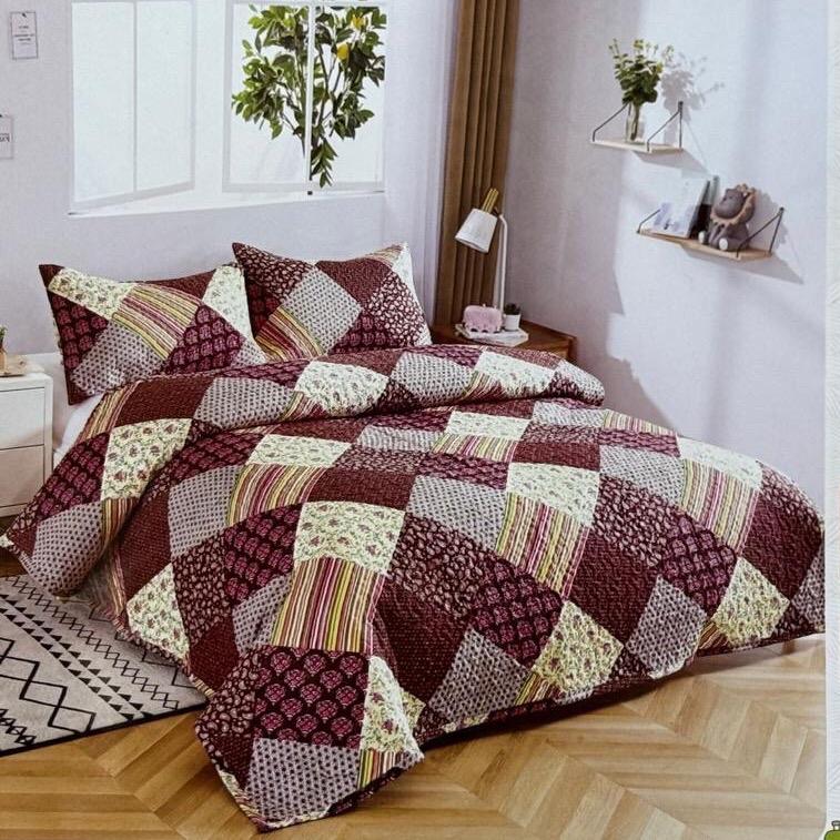 QUEEN CADAR PATCHWORK Al Zhou 3 in 1 Cotton Soft - TikTok Shop Malaysia