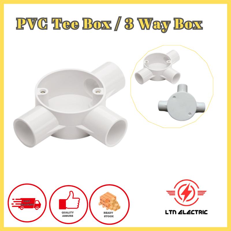 PVC Conduit 3 Way Tee Box 20MM /25MM 100pcs/50pcs/30PCS - TikTok Shop ...