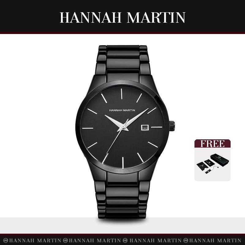 HANNAH MARTIN Jam Tangan pria Analog Kuarsa Kronograf Tahan - Shop ...
