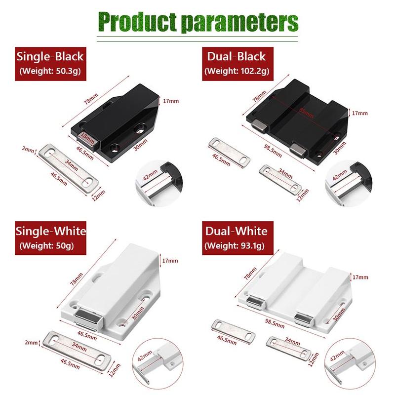 Magnet Push to Open Tip On Double Stainless Catches Magnet Door Bouncer ...