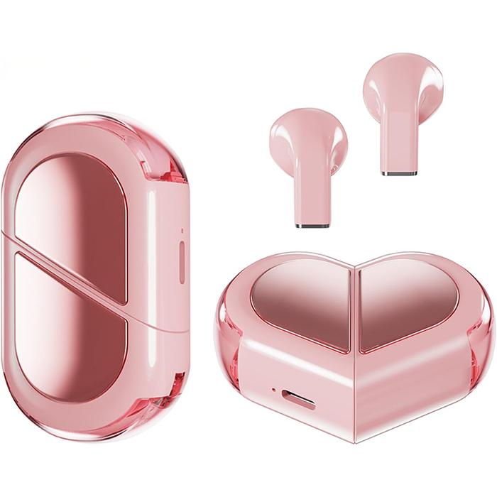 Heart Shape TWS Wireless Earphone with Mic in-Ear Cute Mini Invisible ...