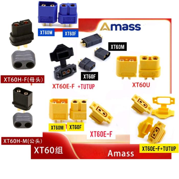 Jual KONEKTOR XT60 ORIGINAL AMASS ANEKA MODEL - XT60-F.HITAM - Kab ...
