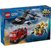 Promo LEGO City 60462 Helicopter, Fire Truck & Submarine Remix (874 ...