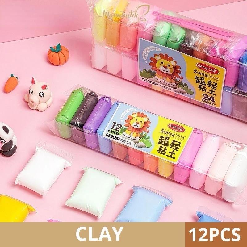 Clay Polymer Mainan Anak Isi 12pcs Edukasi Slime Clay Dough - Shop ...