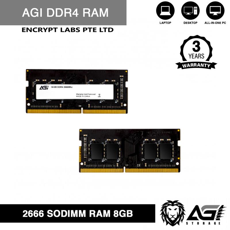 AGI 8/16GB RAM SD138 DDR4 SODIMM 2666MHz Laptop RAM High Performance ...