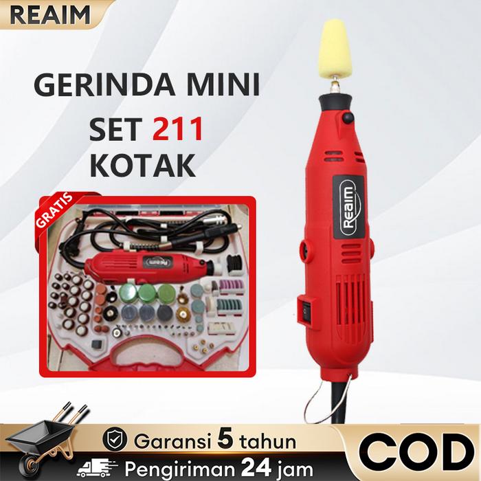 Promo REAIM Mini Die Grinder Set 211PCS - Mesin Gerinda Bor & Ukir ...