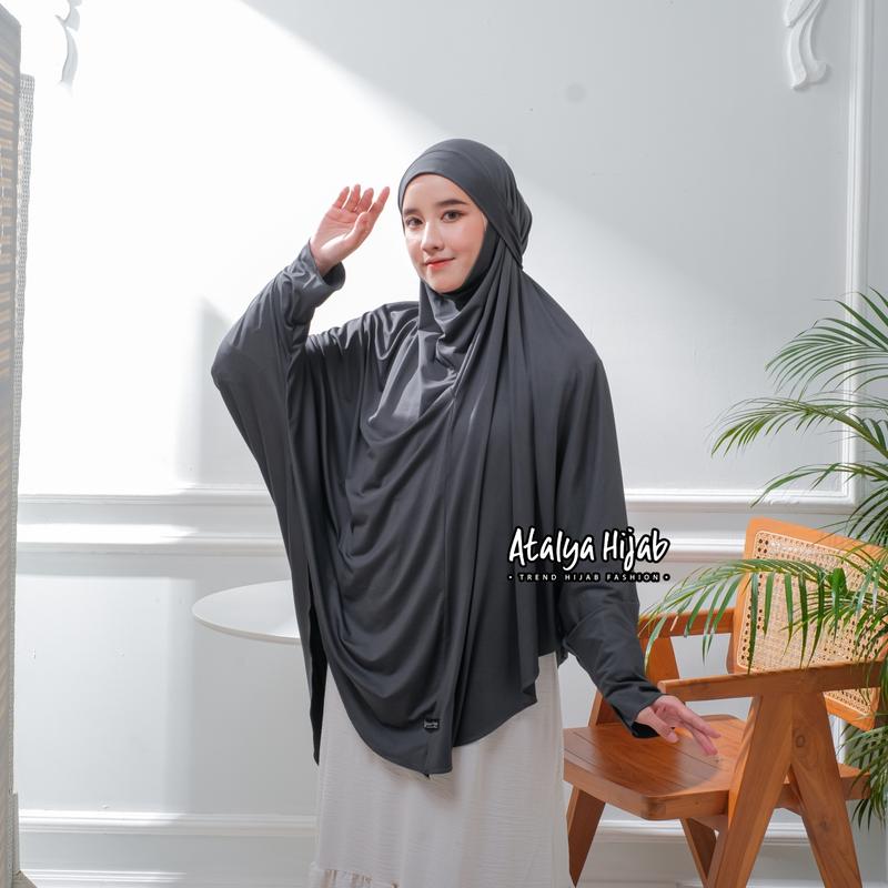 Atalya Hijab - Jilbab French Khimar Shania Bergo Lengan Tali Jersy 3 in ...