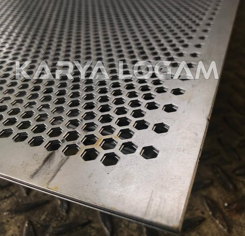 Plat Besi Ram Grill Speaker / Plat Lubang Perforated Hexagonal Custom ...