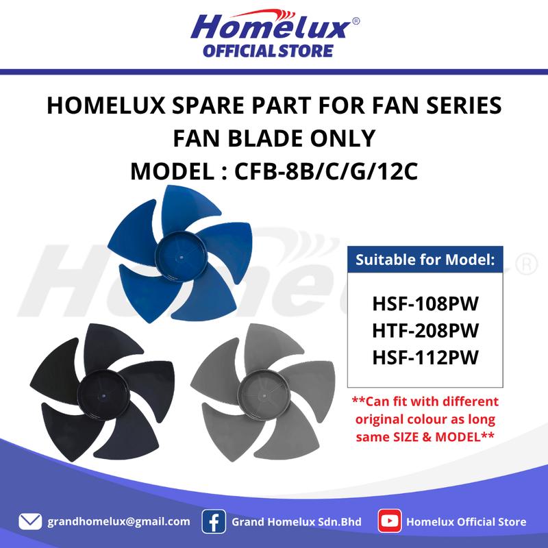 Homelux Fan Blade 8" Grey/Blue/Black // Fan Blade 12'' / Kipas - TikTok ...