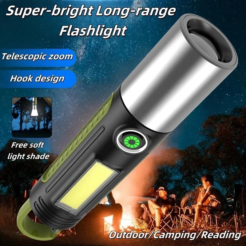 1800mAh Keychain Torches Mini LED COB Strong Light 4 Modes Rechargeable ...