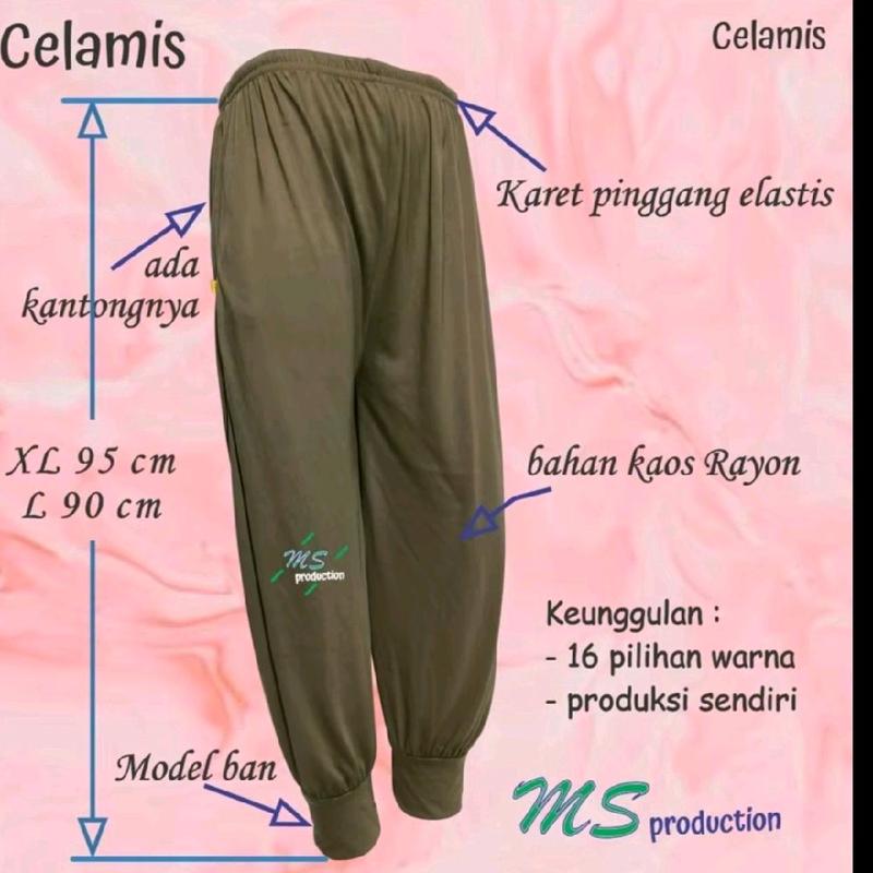 5 Pcs Celamis Aladin Panjang Wanita Celana Hitam Legging Dewasa Katun ...
