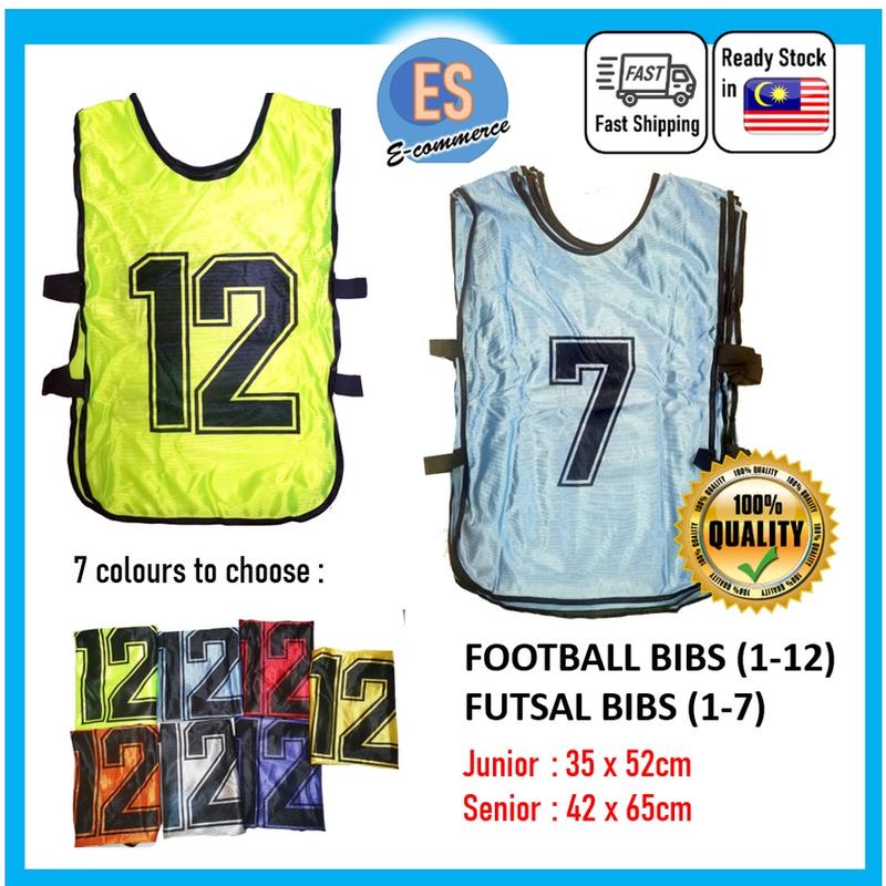 FOOTBALL BIBS (1 - 12) & FUTSAL BIBS (1 - 7) WITH NUMBER SUPERIER ...