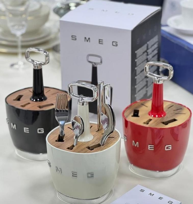 NEW Italian SMEG Cutlery caddy / holder Limited Edition 304 stainless ...