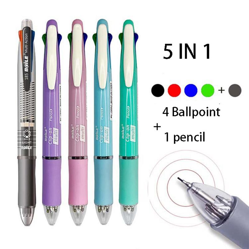 Pen Ballpoint Pelbagai Warna, 5 dalam 1, 4 Warna Tersedia, Termasuk ...