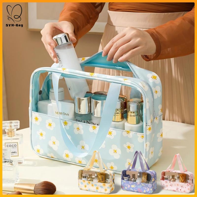 Beg kosmetik lutsinar gaya INS, beg peralatan mandian bercetak warna ...