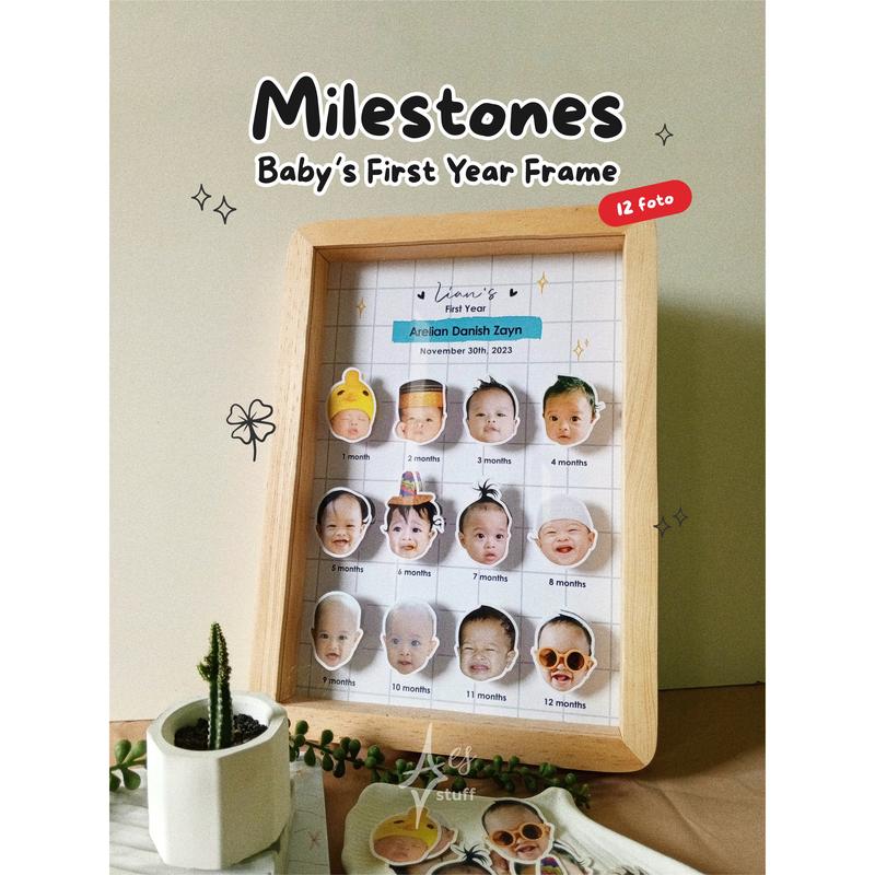 POP UP Baby Milestone Frame (1-12 months) | Bingkai Wajah Bayi | Baby's ...