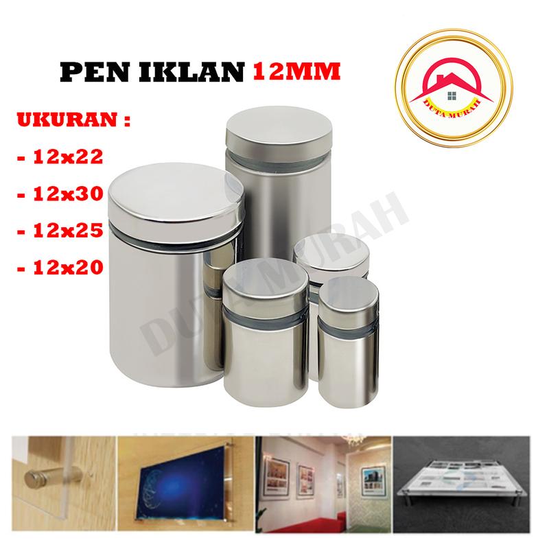 Pen Iklan 12 x 20 mm / Pen Baut Iklan Kaca Akrilik / Sign Board - Shop ...