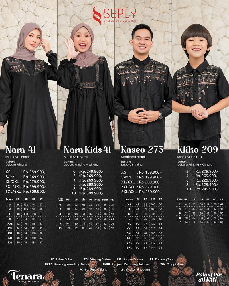 Seply 2026 Tenara Medieval Black Sarimbit Muslim Wanita Couple Lebaran ...