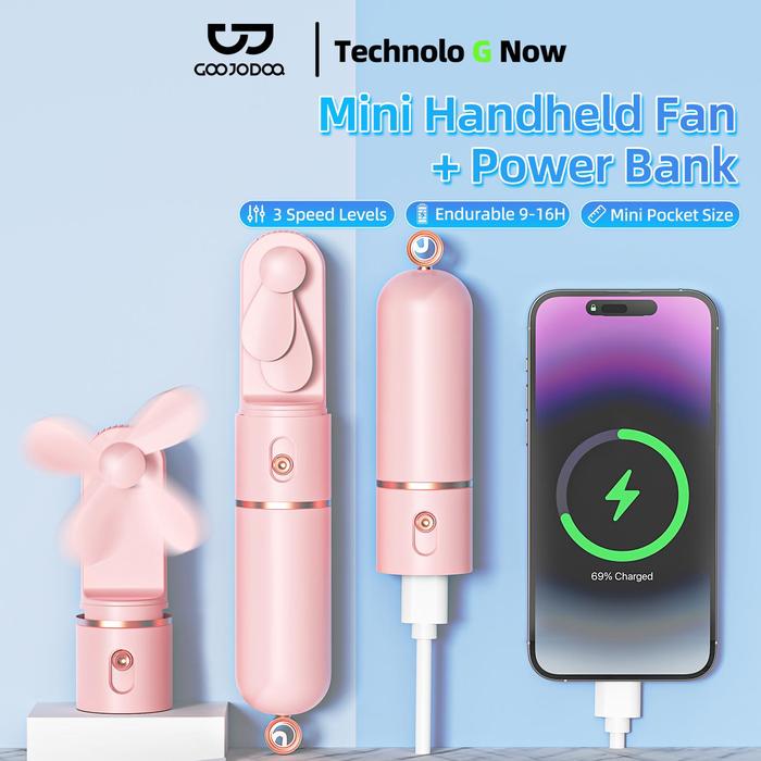 Promo GOOJODOQ Ultra Compact Portable Mini Handheld Fan With 3 Speed ...