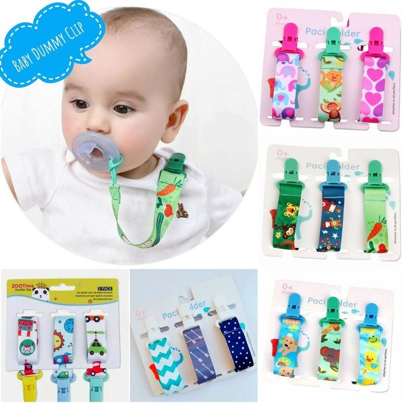 3PCs Cartoon Print Dummy Clips Comfortable Baby Care Soother - TikTok ...