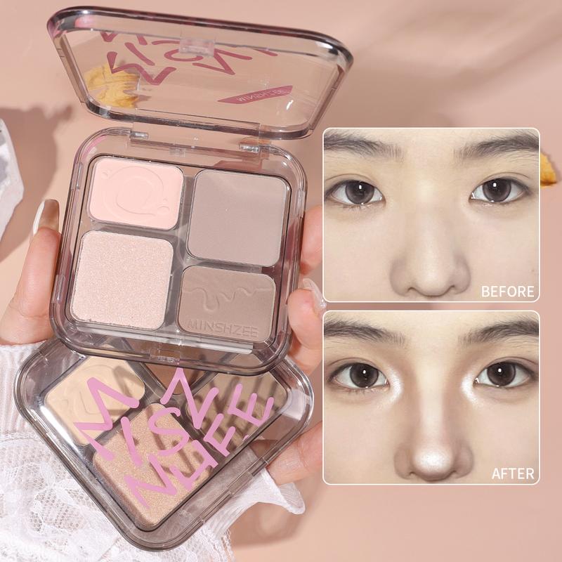 4 Colors Blush Highlighter Contouring Makeup Disc Brightenin - TikTok ...