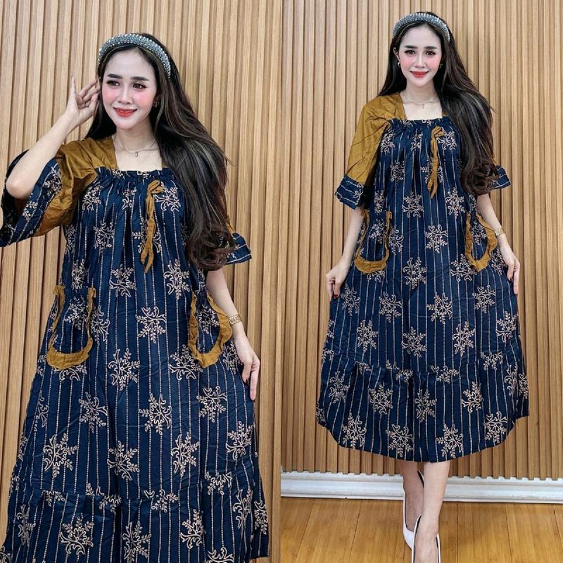DRESS//DASTER WANITA JUMBO CALISTA KAIN RAYON PREMIUM BUSUI - Shop ...
