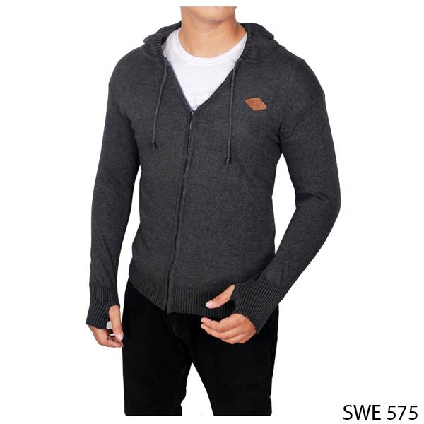 Male Knitted Sweaters Rajut Abu Tua SWE 575 Baju Basic Pria - Shop ...