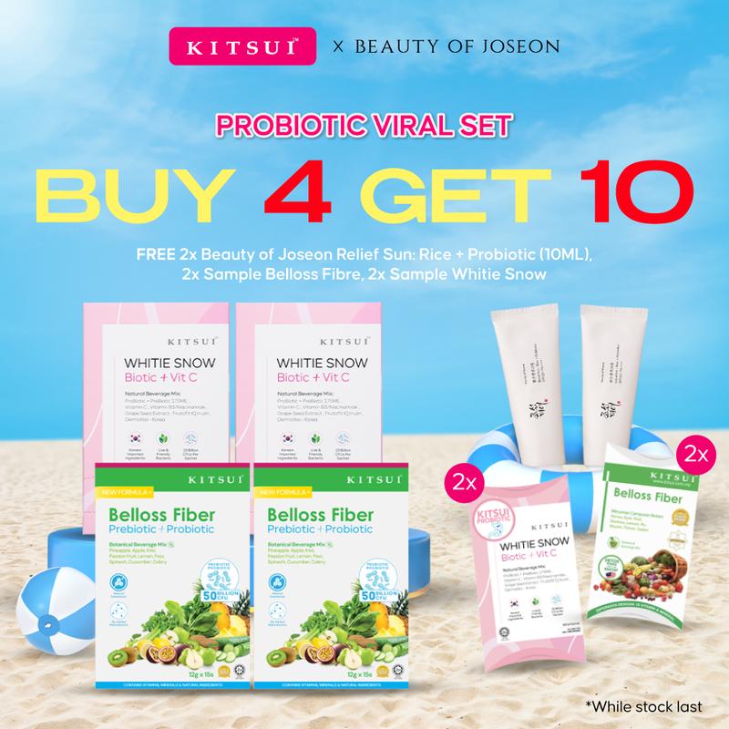 [BUY 4 GET 10] KITSUI Whitie Snow x2 + Belloss Pre+Probiotic - TikTok ...