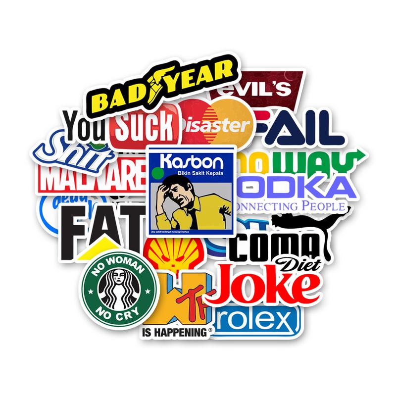stiker brand parody stiker logo parody sticker anti air bisa - Shop ...