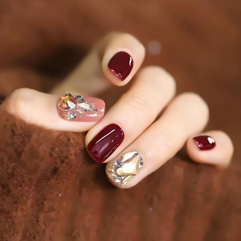 Handmade wearable nails; bean-shaped nails; short oval; shor - TikTok ...