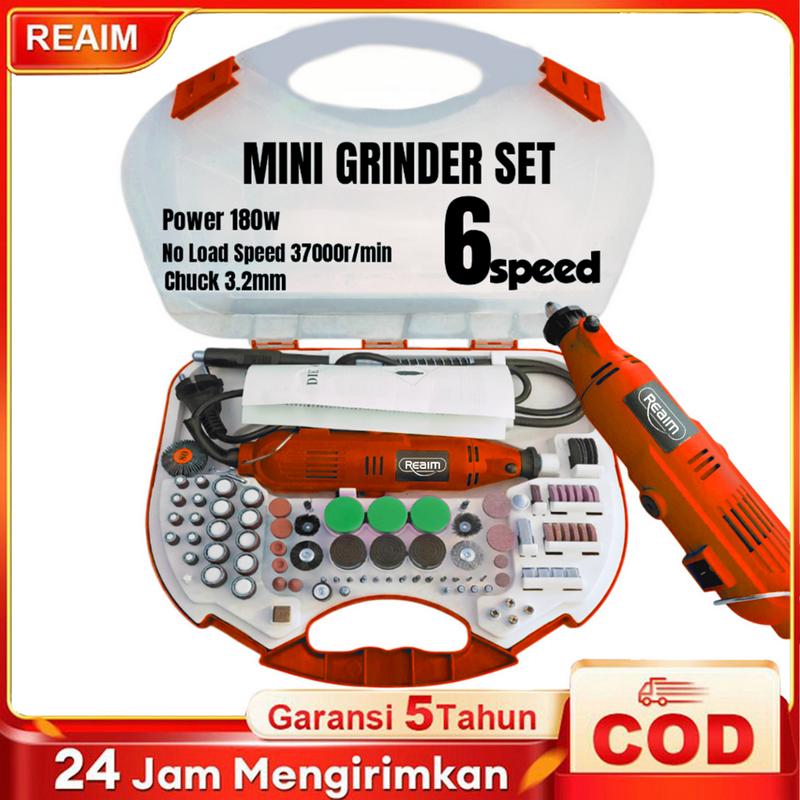 REAIM Mini Die Grinder Set 211PCS - Mesin Gerinda Bor & Ukir ...