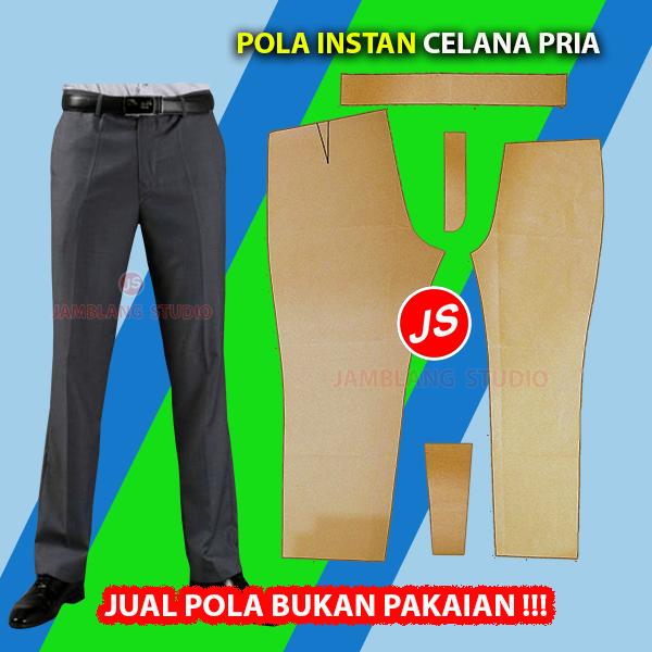 Pola Instan Celana Pria Panjang Dewasa [ Pola Baju Jamblang Studio ...